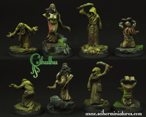 Scibor Monstrous Miniatures 28CM0011 Cthulhu Cultists set (4)