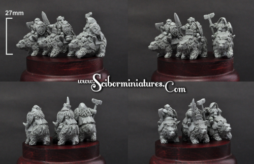 Scibor Monstrous Miniatures 15FM0019 Dwarven Lords on War Bears 3