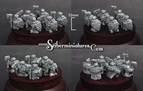 Scibor Monstrous Miniatures 15FM0016 Dwarven Hammerers 6 miniatures 6