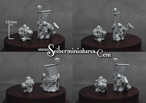 Scibor Monstrous Miniatures 15FM0014 Dwarven Standard and Drummer 2