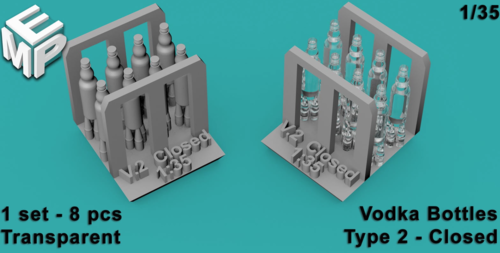 EMP3D 35060116 Butelki wódki 0,5l - typ 2 - zamknięte - 8 sztuk