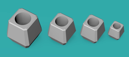 EMP3D 72120507 Kosz na śmieci betonowy - kwadrat ścięty - 2 sztuki