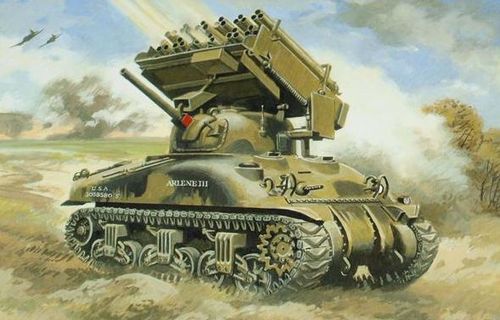Unimodels 224 M4A1 Sherman w/M17 4,5inch Rocket Launcher