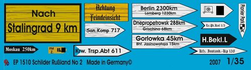 Peddinghaus-Decals 1510 Road Signs Russia No. 2