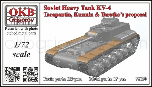 OKB Grigorov V72050 Soviet Heavy Tank KV-4, Tarapantin, Kuzmin & Tarotko’s proposal
