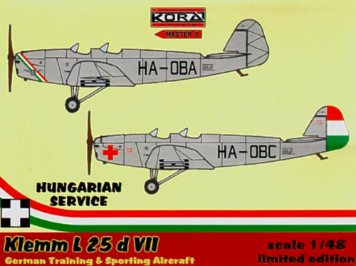 Kora Models 4822 Klemm L25 d VII Hungaria