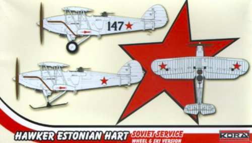 Kora Models 72136 Hawker Estonian Hart wheel and ski vers.-Soviet service