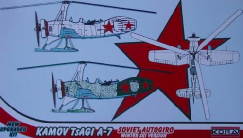 Kora Models 72142 TsAGI Kamov A-7 Soviet autogiro ski version NT