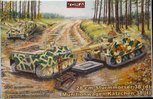Kora Models A3518 Sturmmörser 28cm 38(d) with Kätzchen mun.wag.38(t)