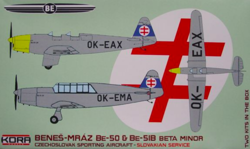 Kora Models 72218 Beneš-Mráz Be.50 and Be.51 Slovakian service