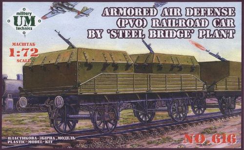 UM MT 616 Soviet Armored Air Defense (PVO) Railroad Car by Steel Bridge Plant