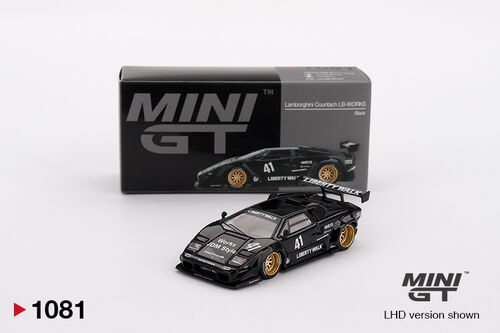 NEW! Mini GT 01081 Lamborghini Countach LB-Works 2024 Black