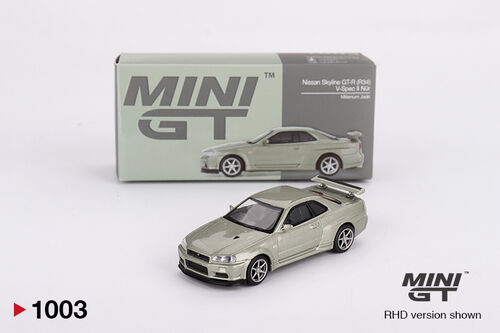 Mini GT 01003-R Nissan Skyline GT-R (R34) VSPEC II Millenium Jade 2002
