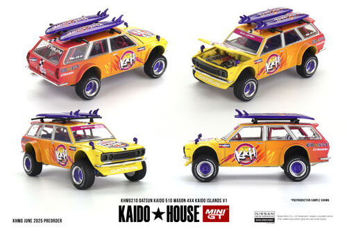 NEW! Mini GT KHMG210 Datsun Kaido 510 - Wagon 4x4 Kaido Islands V1
