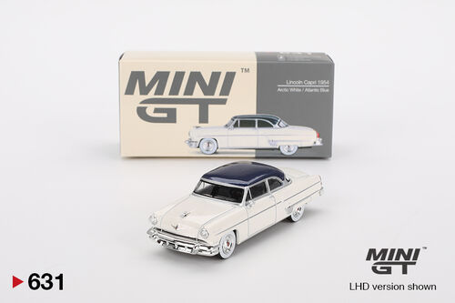 Mini GT 00631 Lincoln Capri 1954 Arctic White / Atlantic Blue