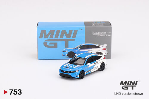 Mini GT 00753 Honda Civic Type R #3 2023 Pace Car Blue