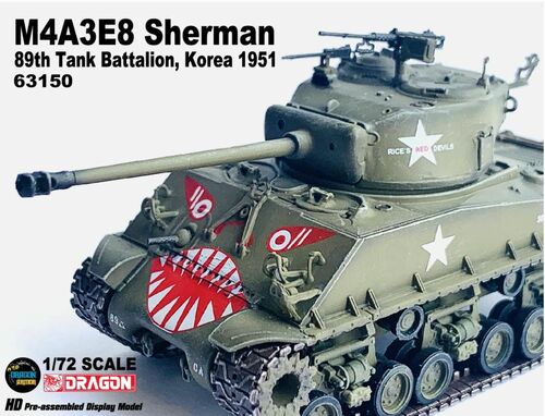 Dragon Armor 63150 M4A3E8 Sherman 89th Tank Battalion, Korea 1951