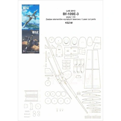 WAK LAS2012-255 2012 Bf-109E-3 Wręgi laserowe/ Laser Cut parts