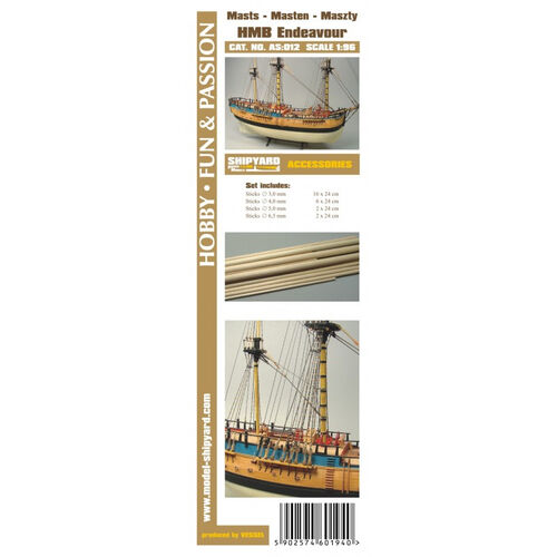 ShipYard AS012 HMB Endeavour - Masts