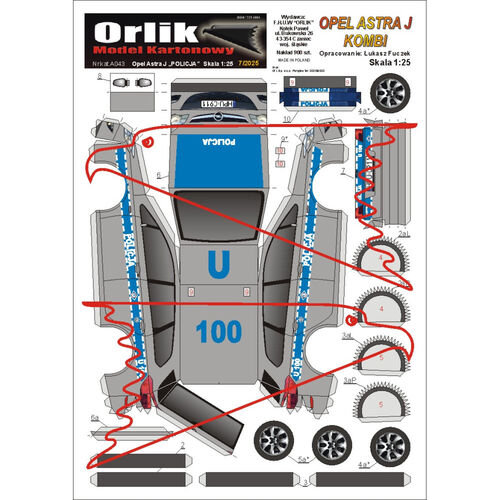 NEW! Orlik 043a Opel Astra J Kombi - Policja