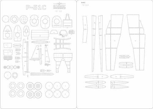 NEW! Answer MMM-05-2026-SPEC-SZK P-51C Mustang - Laser Frames, Details