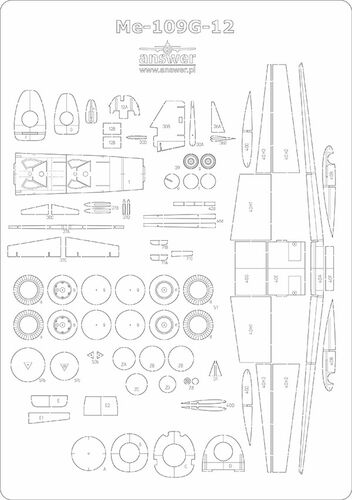 Answer MMM-11-2025-SPEC-SZK Messerschmitt Bf-109G-12 - Laser Frames And Details