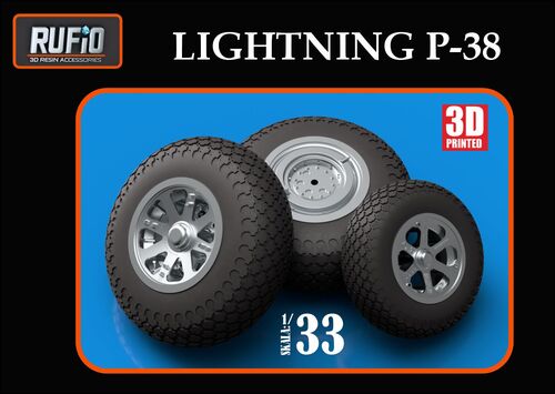 RUFIO 3D KOL2 P-38 Lightning - Zestaw Żywicznych Kół Do Samolotów P-38
