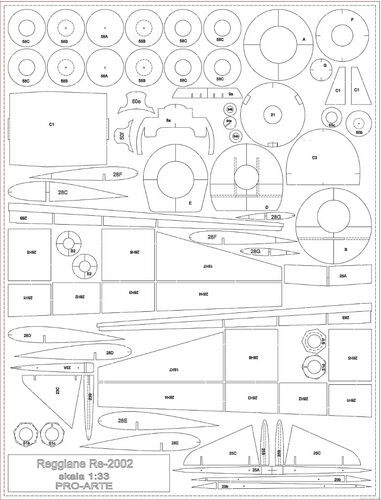 Modelarstwo kartonowe L-21 Reggiane Re.2002 Ariete - Wręgi