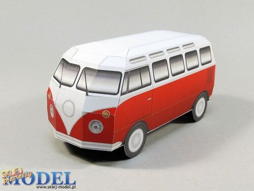 Sklej Model SP32 Bus Turystyczny - Czerwony