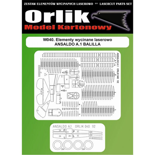 Orlik 040w Wręgi wycinane laserowo do modelu - Ansaldo Balilla