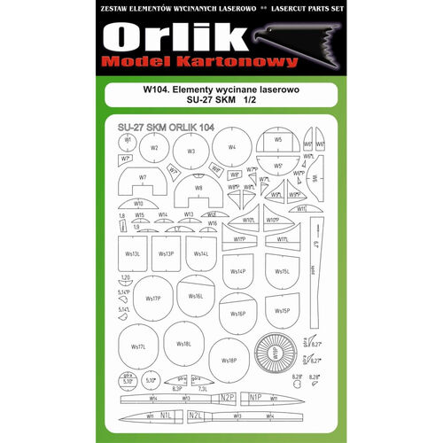Orlik 104w Elementy wycinane laserowo do modelu SU-27 SKM