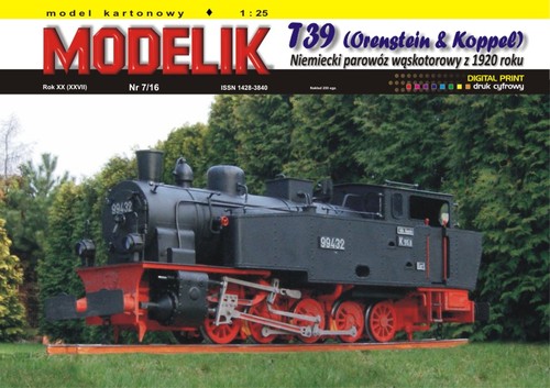 Modelik 07_16 T39 Niemiecki parowóz wąskotorowy z 1920 roku