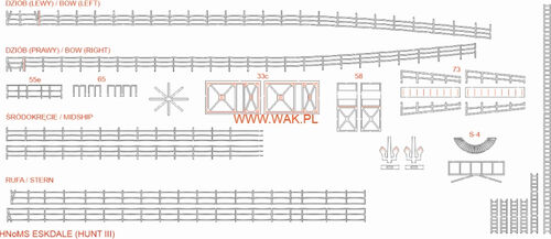 WAK REL2401 HNoMS Eskdale - Laser Cut Railings