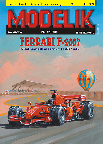 Modelik 29_08 FERRARI F.2007 WŁOSKI SAMOCHÓD FORMUŁY 1 Z 2007 ROKU