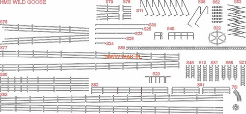 WAK REL2408 HMS Wild Goose - Laser Cut Railings