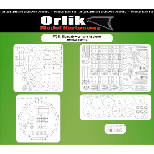 Orlik 081w Wręgi Wycinane Laserowo Do Modelu - Heinkel Lerche