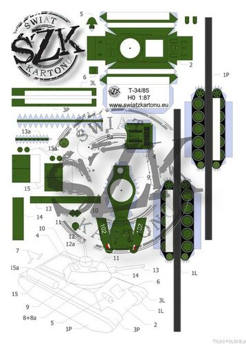 Świat z kartonu DRUK010 T-34/85