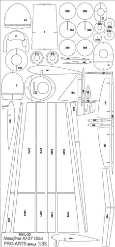 Modelarstwo kartonowe L-20 Nakajima Ki-27 a-b - Frames