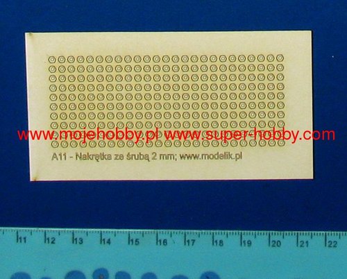 Modelik _AKC_A11 Nakrętka ze śrubą 2 mm (250 szt.)