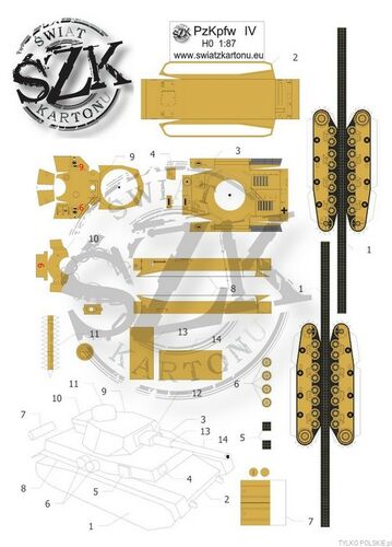 Świat z kartonu DRUK009 PzKpfw IV