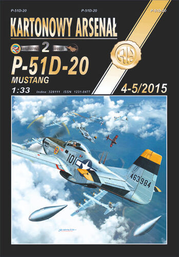 Haliński KA-SET-4-5-2015-MAT P-51D-20 Mustang - American Fighter (Model With Laser Cut Frames) (Matte Paper) (Set For 1 Model)
