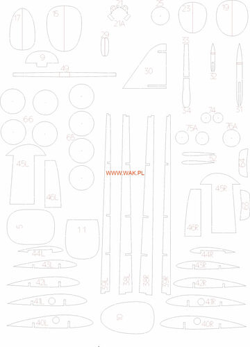 WAK LAS2306 PZL P.55a - Laser Cut Parts