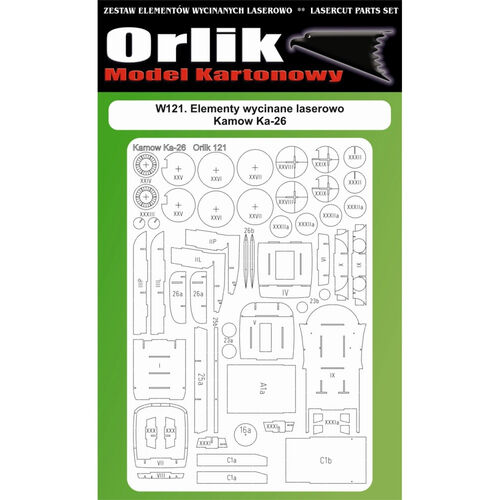 Orlik 121w Elementy wycinane laserowo do modelu KAMOV KA-26