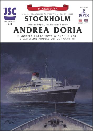 JSC 412 Transatlantyk Andrea Doria oraz statek pasażersko-towarowy Stockholm