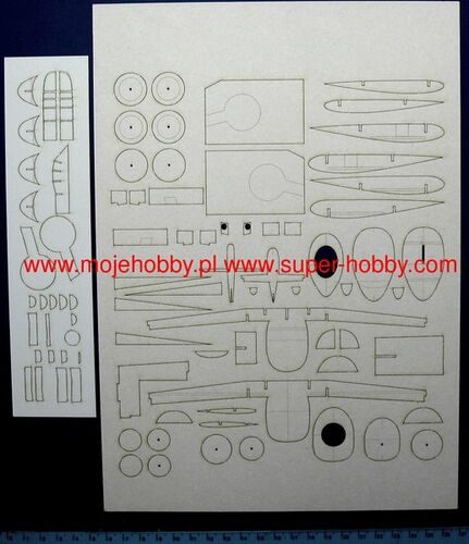 WAK LAS2110-1811-1405 Supermarine Spitfire Mk.IIa / Mk.Ia - laserowo wycięte elementy