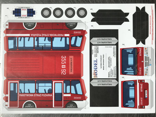 Sklej Model SP22 Autobus Strażacki