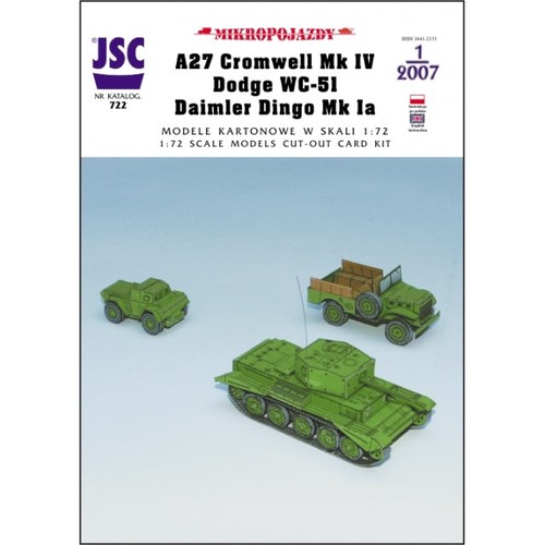 JSC 722 Mikropojazdy - A27 Cromwell Mk IV , Dodge WC-51 , Daimler Dingo Mk Ia