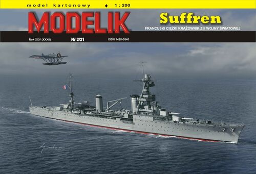 Modelik 02_21 SUFFREN francuski ciężki krążownik z II wojny światowej