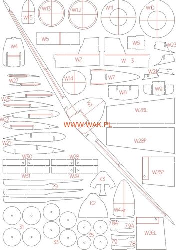 WAK LAS2103 FW-190F-8 - laserowo wycięte części