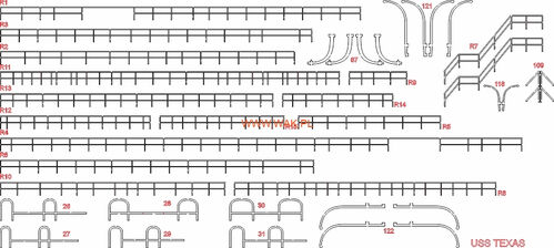 WAK REL2407 USS Texas - Laserowo Wycięte Relingi